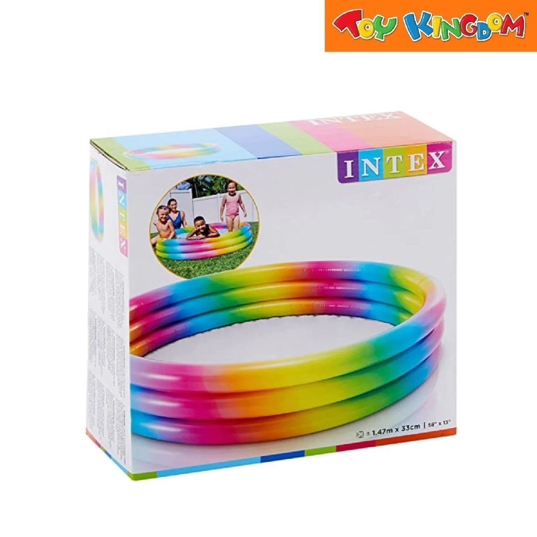 Intex Rainbow Ombre 3-Ring Pool | Toy Kingdom