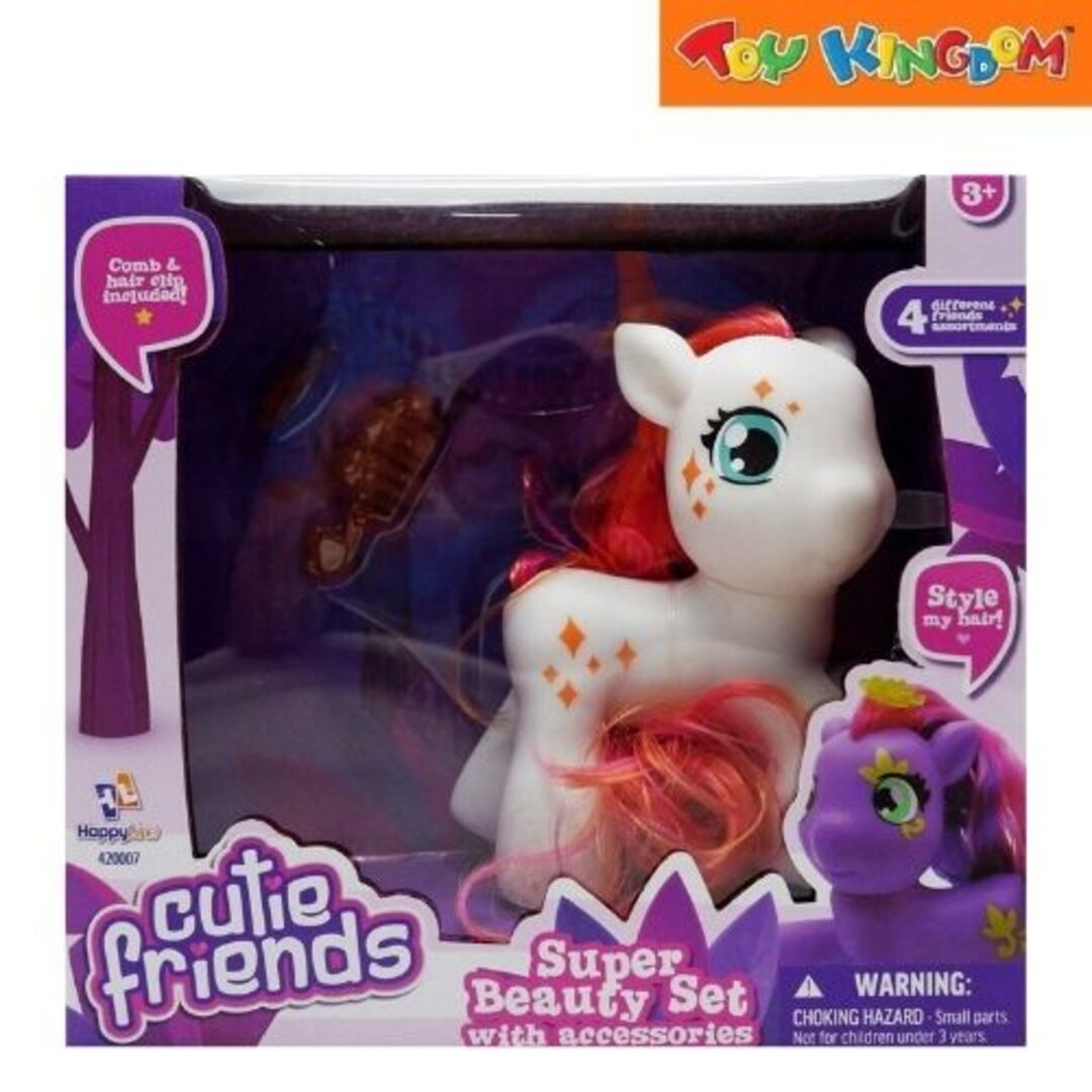 Happy Line Cutie Friends White Pony Super Beauty Set With Accessories ...