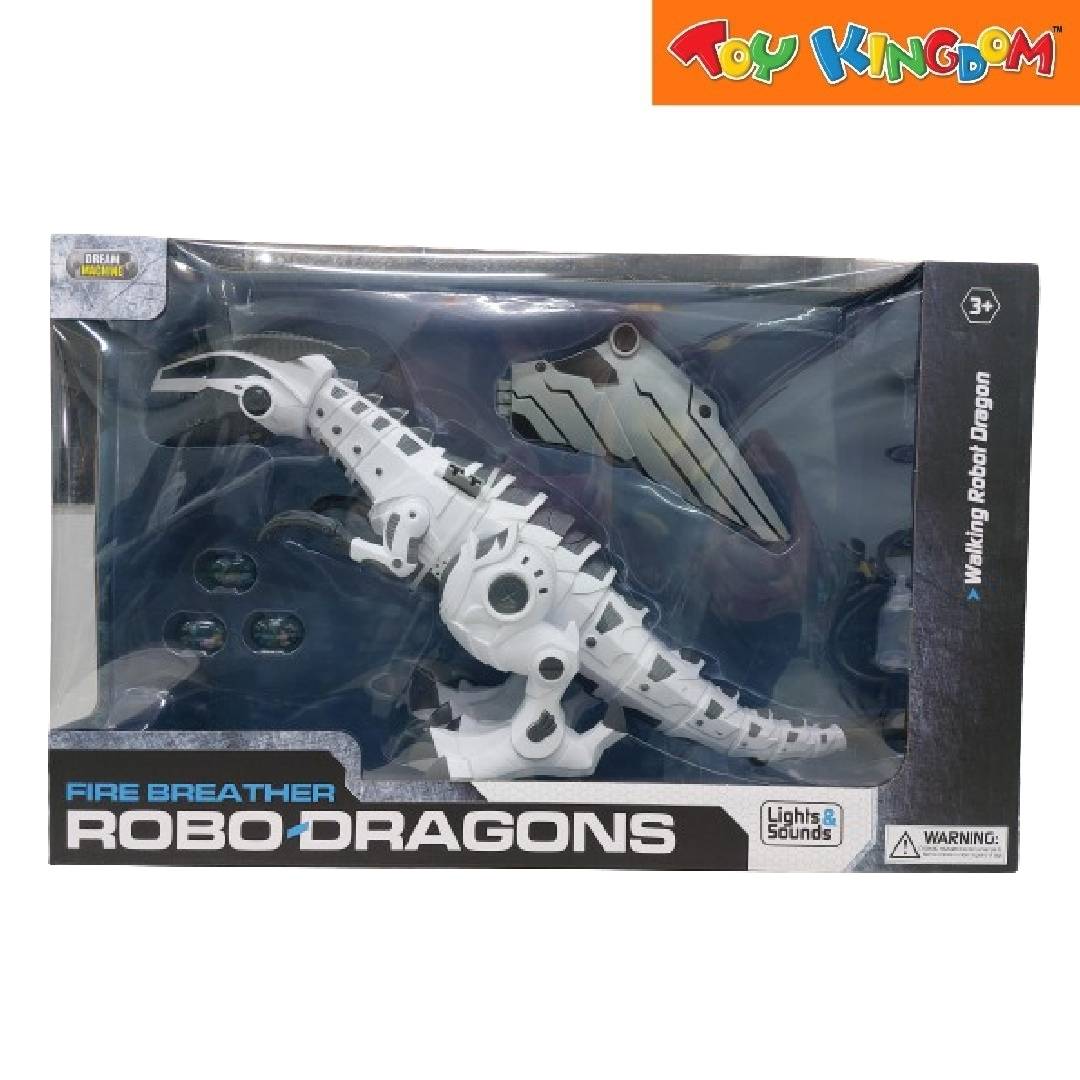 Dream Machine Fire Breather White Robo Dragon | Toy Kingdom