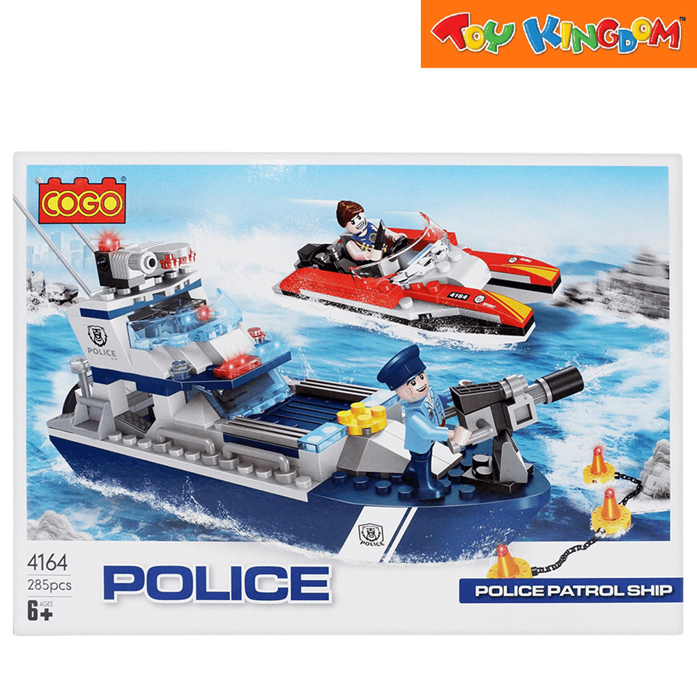 Cogo Police Patrol Ship 285 pcs Building Blocks | Toy Kingdom