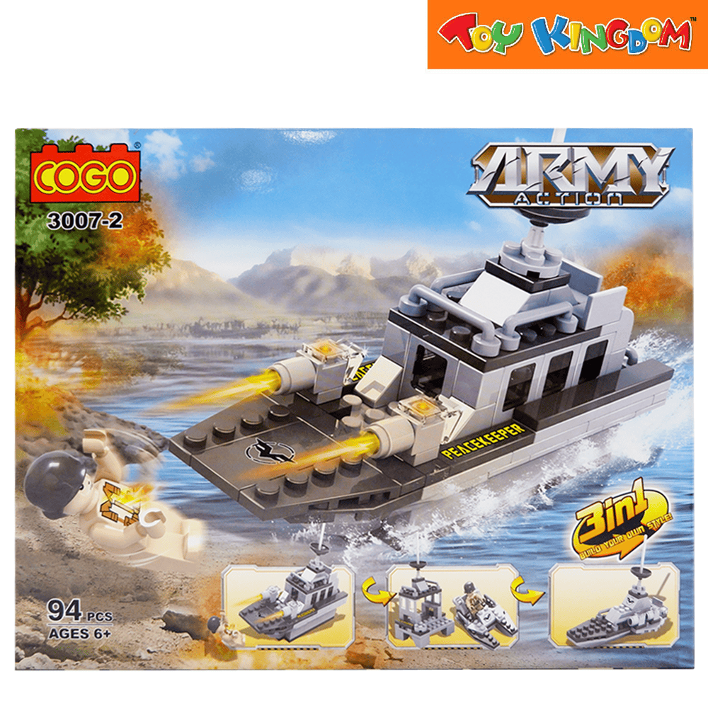 Cogo 3007 2 Army Action Boat 94 Pcs Blocks | Toy Kingdom