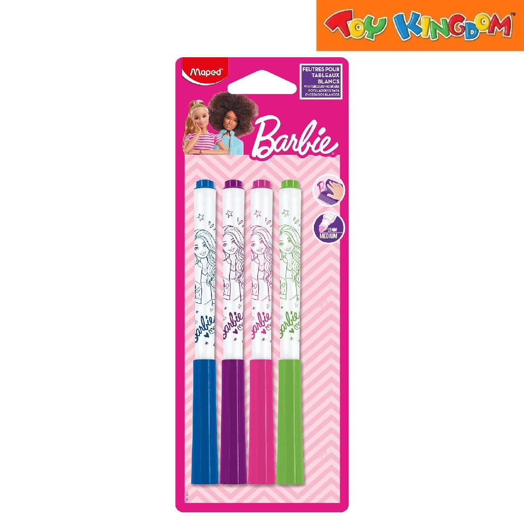 Maped Barbie 4pcs Whiteboard Markers | Toy Kingdom