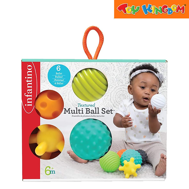 Infantino Textured Multi Ball Set With White 6pcs | Toy Kingdom