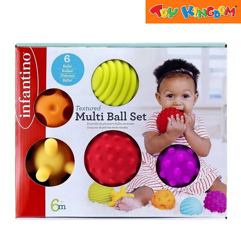 Infantino Textured Multi Ball Set With Purple 6pcs | Toy Kingdom