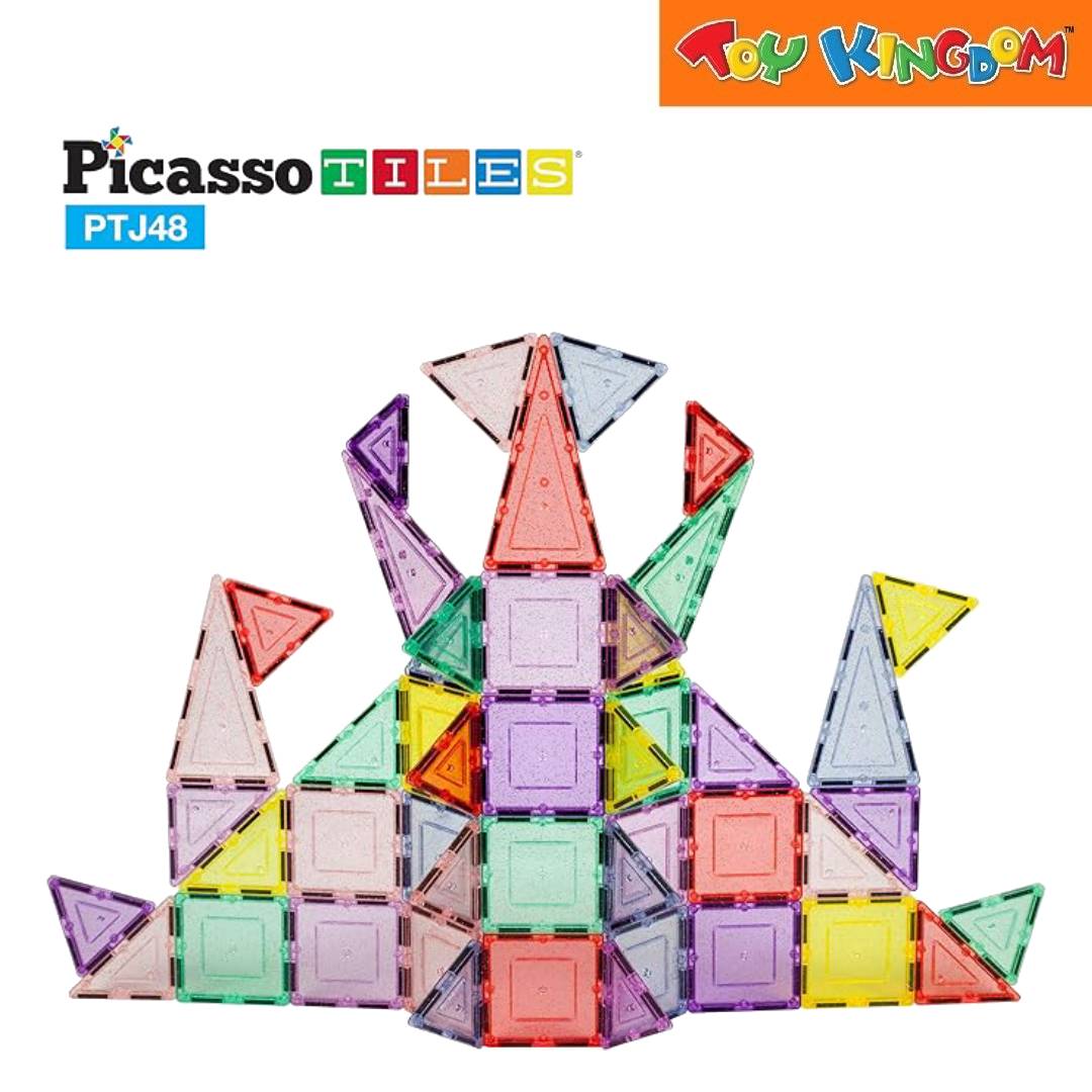 Picasso Tiles Pastel Glitter Magnetic 48pcs Building Tiles Set