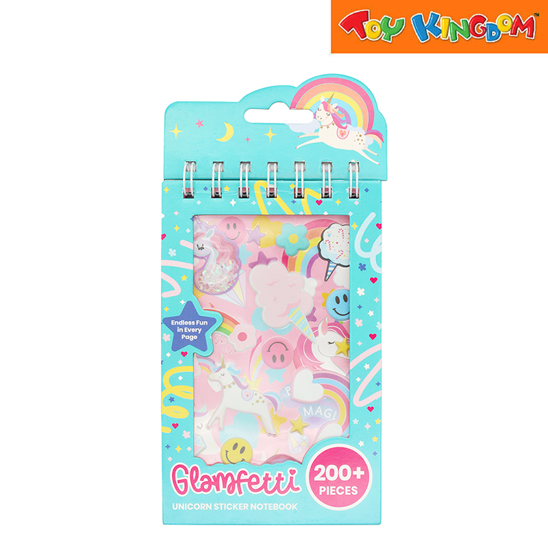 Glamfetti Unicorn Sticker Notebook 200+pcs Stickers & Labels – Toy Kingdom