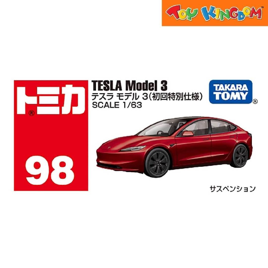 Tomica No.98 Tesla Model 3 Red Die-cast | Toy Kingdom