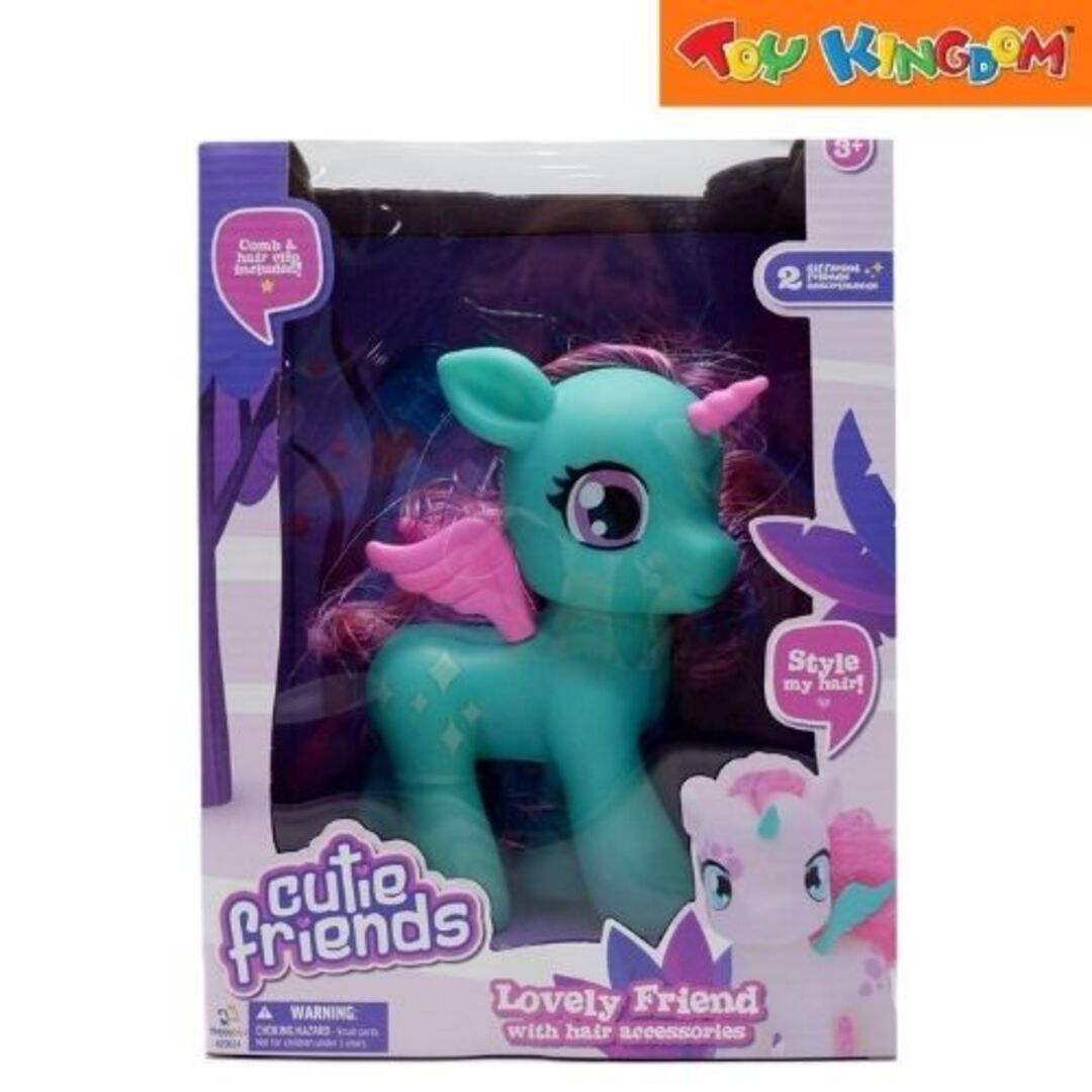 Happy Line Cutie Friends Blue Unicorn Lovely Friend With Hair Accessories