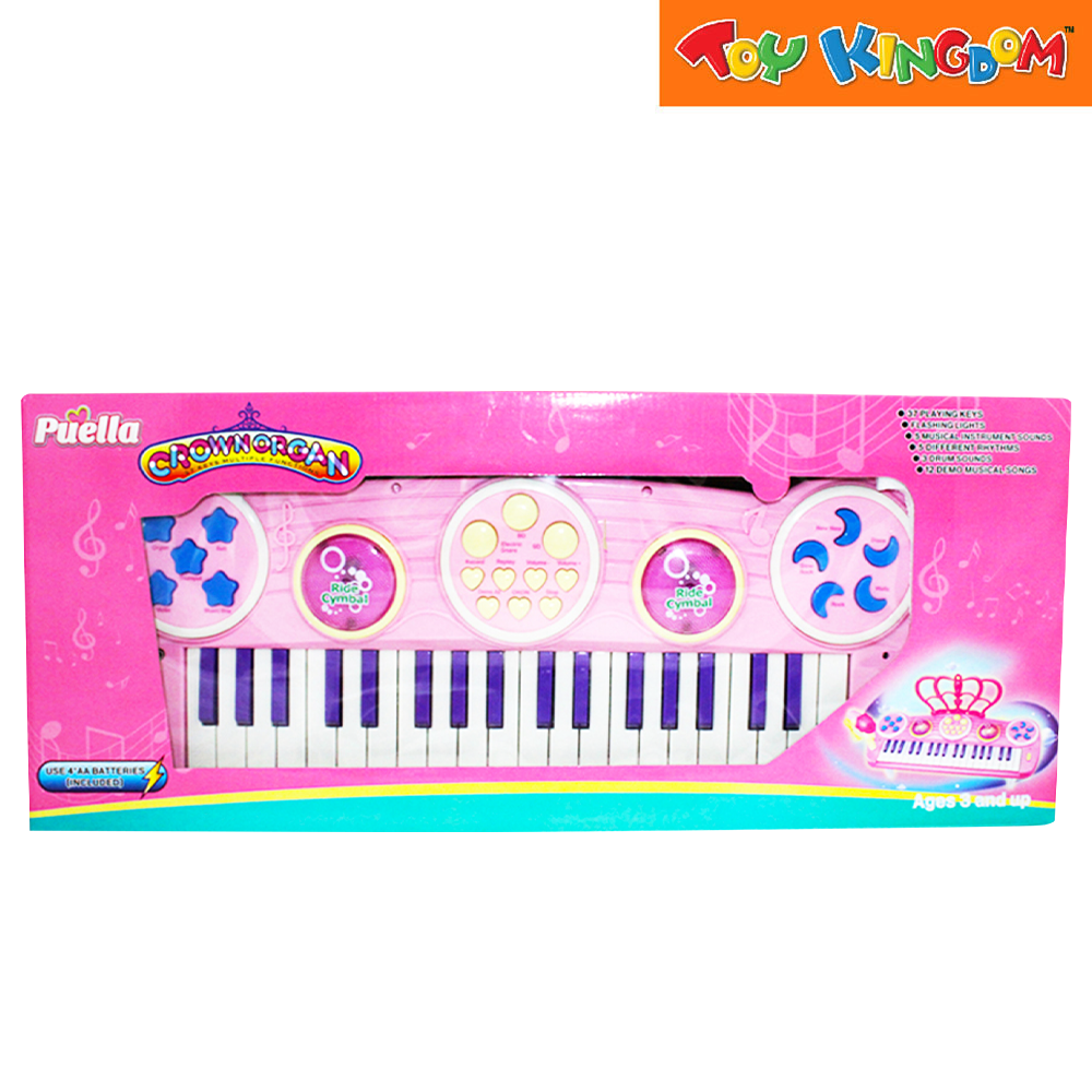 Puella Pink Crown Organ with Lights and Sounds | Toy Kingdom