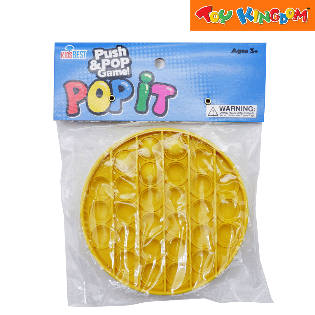 Push and Pop Game Round Yellow Fidget Toy | Toy Kingdom
