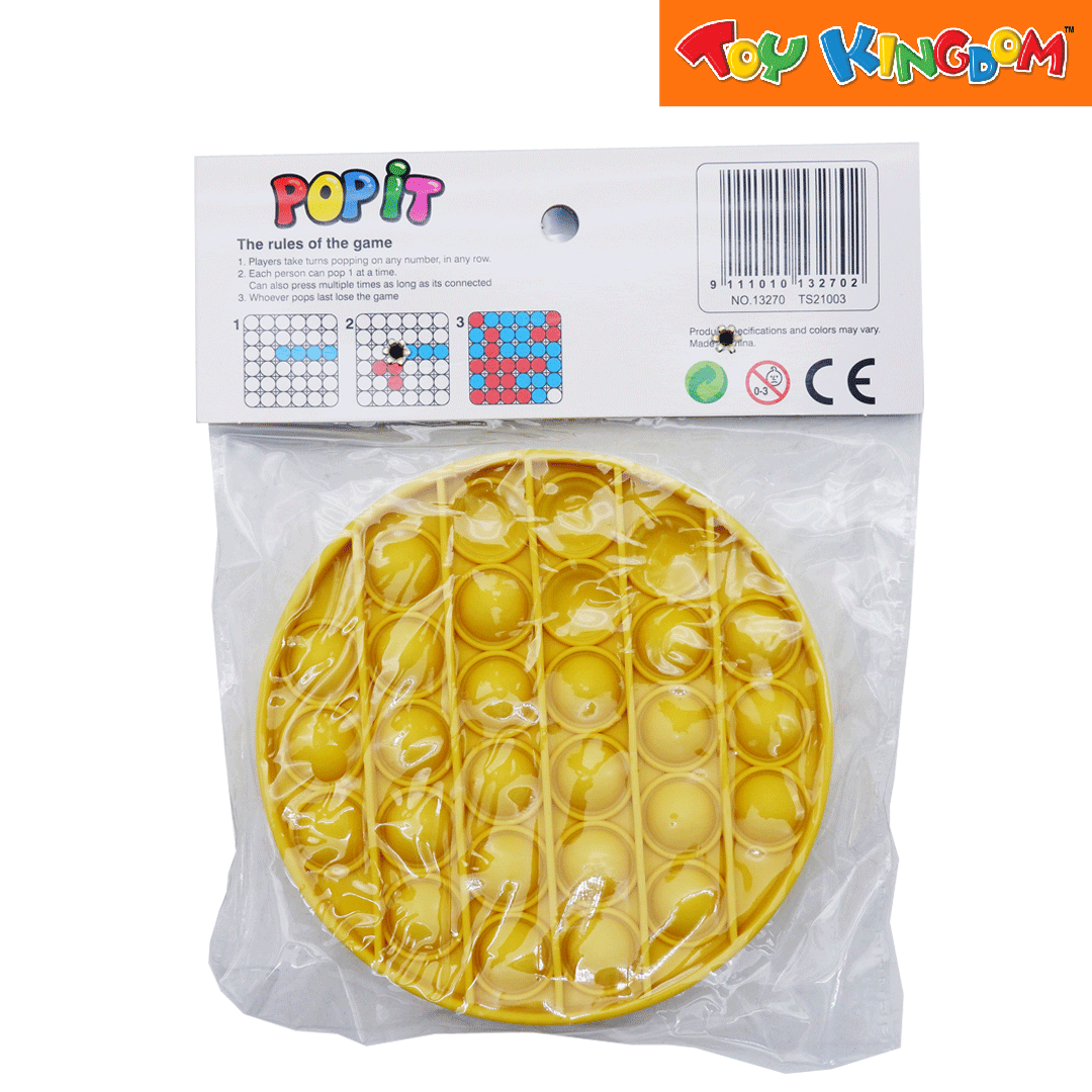 Push and Pop Game Round Yellow Fidget Toy | Toy Kingdom