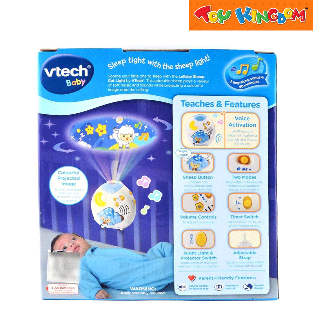 Vtech Baby Blue Lullaby Sheep Cot Light for Babies | Toy Kingdom