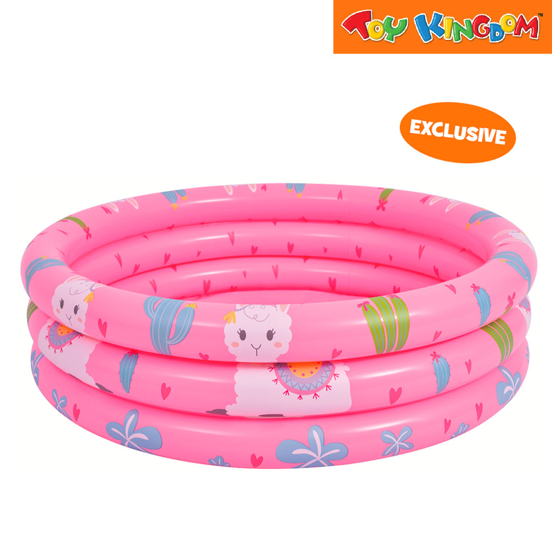 Jilong Sun Club 39 x 11.5-inch Pink Alpaca 3 Ring Inflatable Swimming ...