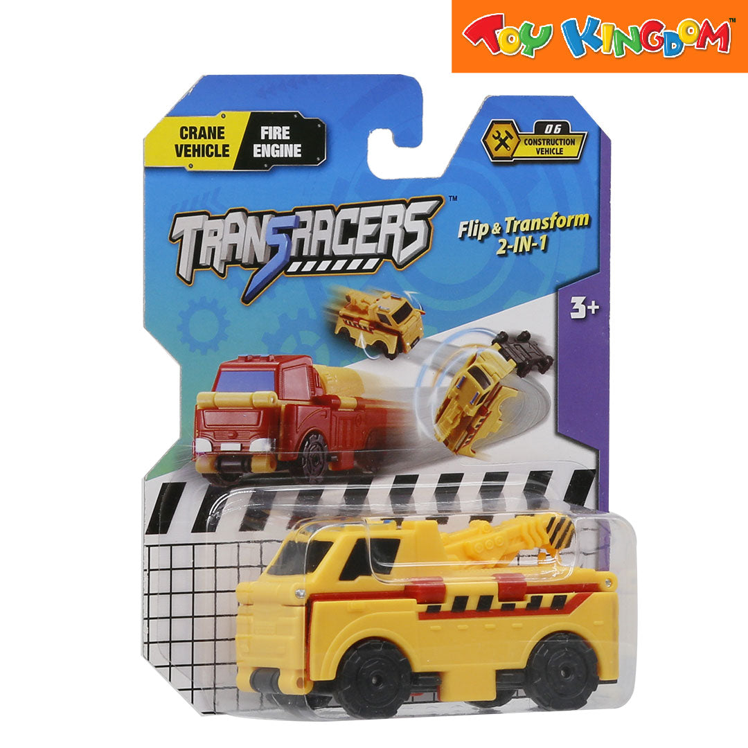 Auldey Transracers 2-in-1 Crane Vehicle / Fire Engine | Toy Kingdom