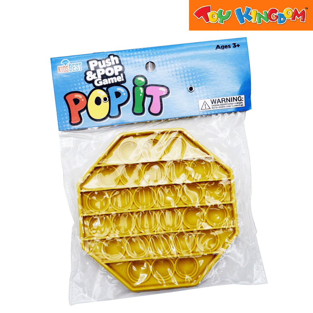 Push and Pop Game Octagon Yellow Fidget Toy | Toy Kingdom