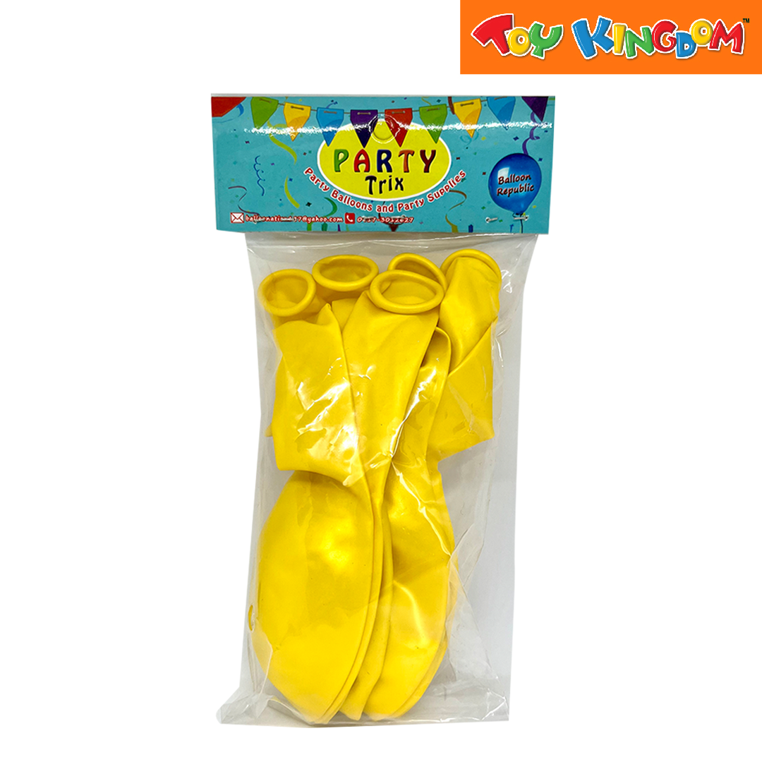 Yellow 12 pcs 11 inch Plain Metallic Latex Balloons | Toy Kingdom