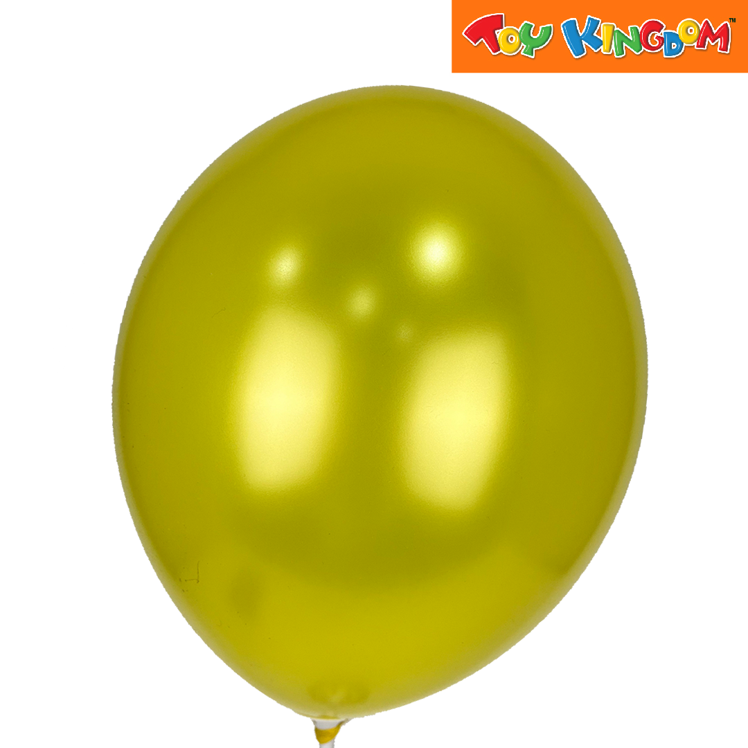 Yellow 12 pcs 11 inch Plain Metallic Latex Balloons | Toy Kingdom