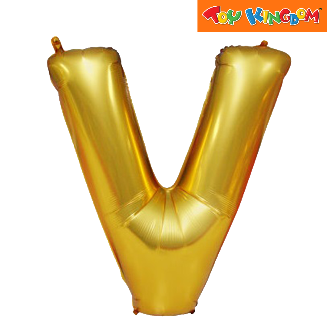 Gold Letter V Foil Balloon | Toy Kingdom
