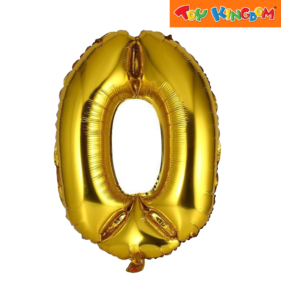 Gold No. 0 Foil Balloon | Toy Kingdom