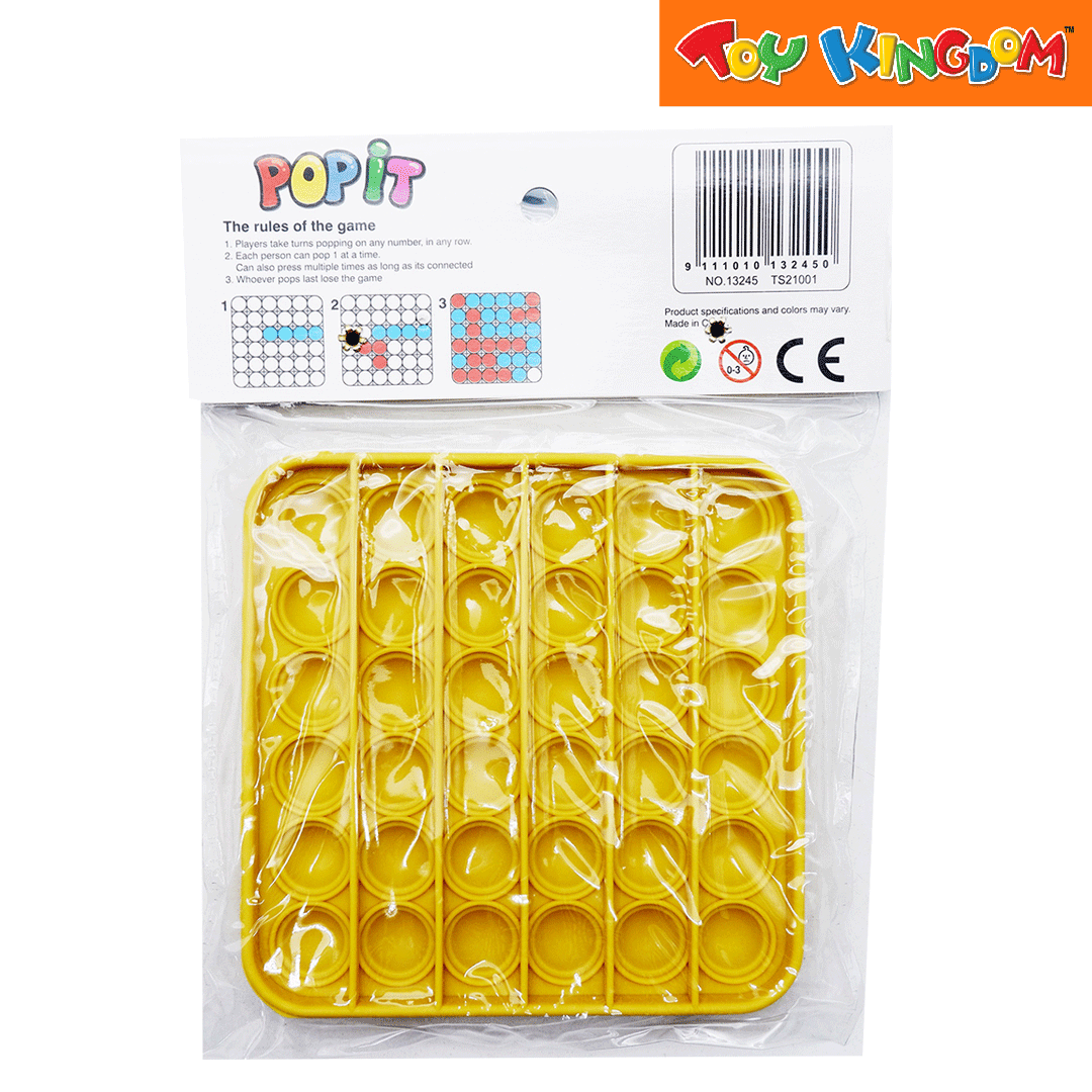 Push and Pop Game Square Yellow Fidget Toy | Toy Kingdom