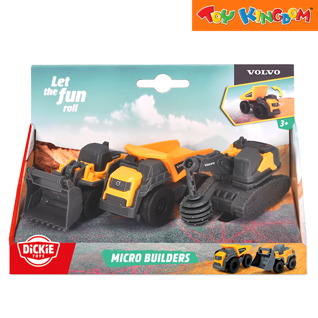 Dickie Toys Volvo Micro Builders 3 Set Constructions Truck