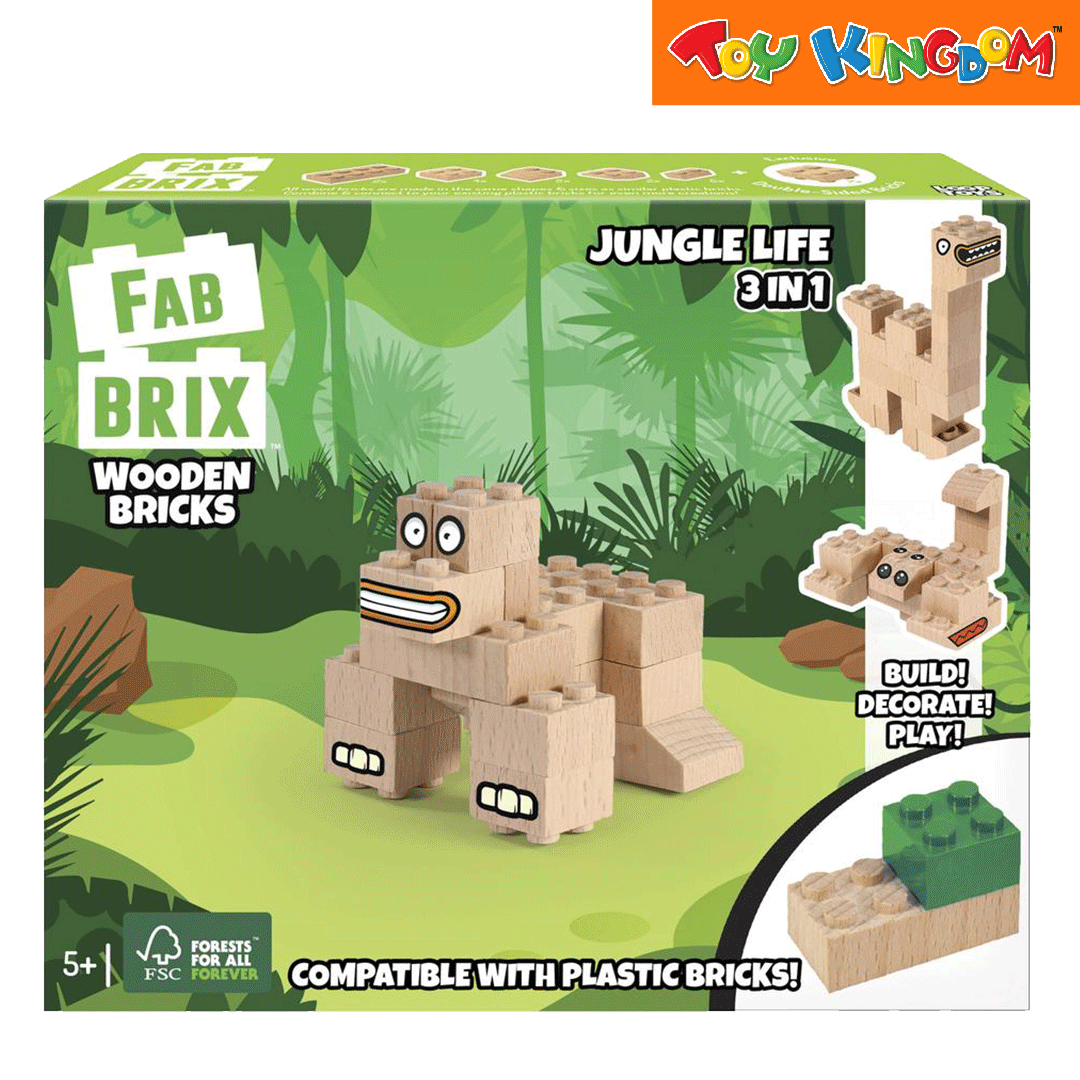 FabBrix Jungle Life Wooden Bricks | Toy Kingdom