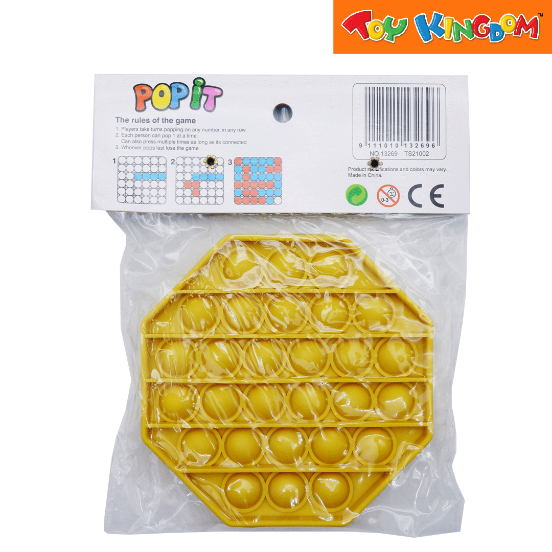 Push and Pop Game Octagon Yellow Fidget Toy | Toy Kingdom
